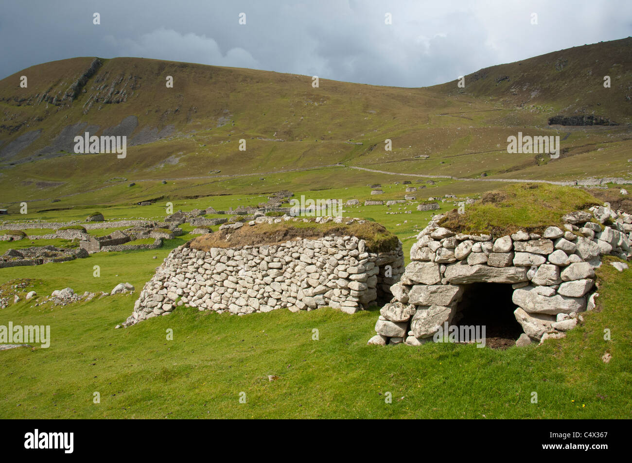 Scotland, St. Kilda Islands, Outer Hebrides. Historic island of Hirta ...