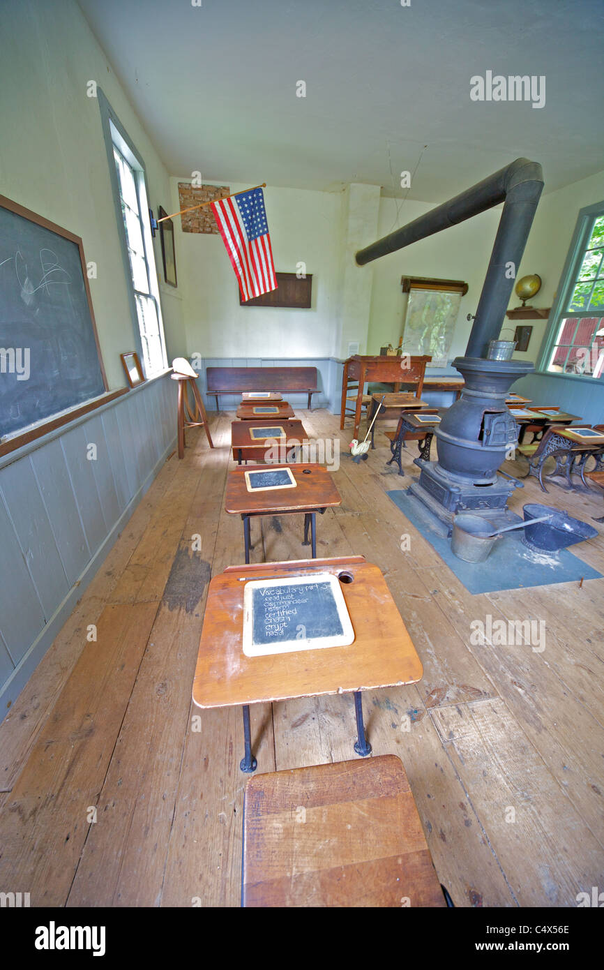 Interior of a Red One Room Schoolhouse Stock Photo - Alamy