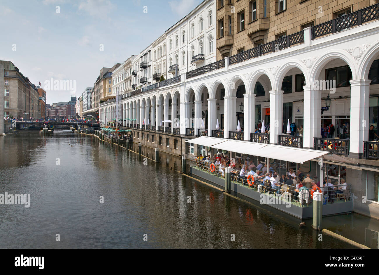 Alsterfleet and Alsterarkaden, Hamburg, Germany Stock Photo - Alamy