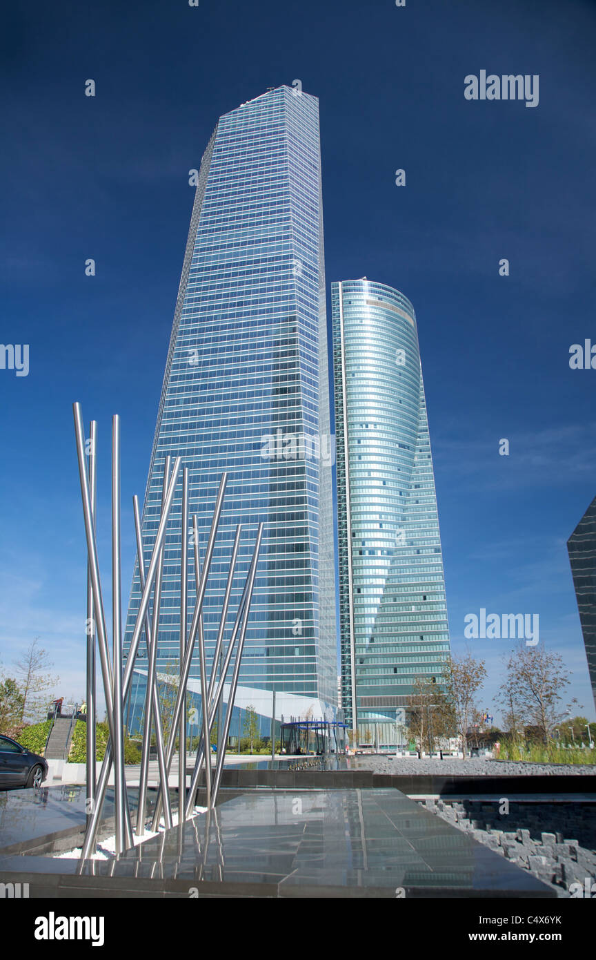 building skyscrapers at madrid city in spain Stock Photo - Alamy