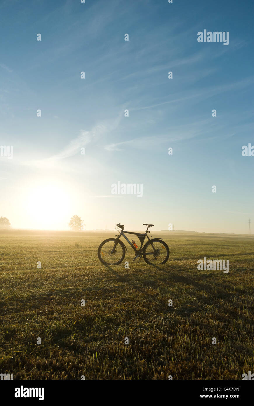 bike on field Stock Photo - Alamy