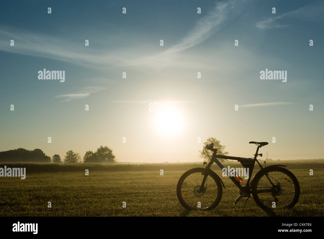 bike on field Stock Photo - Alamy