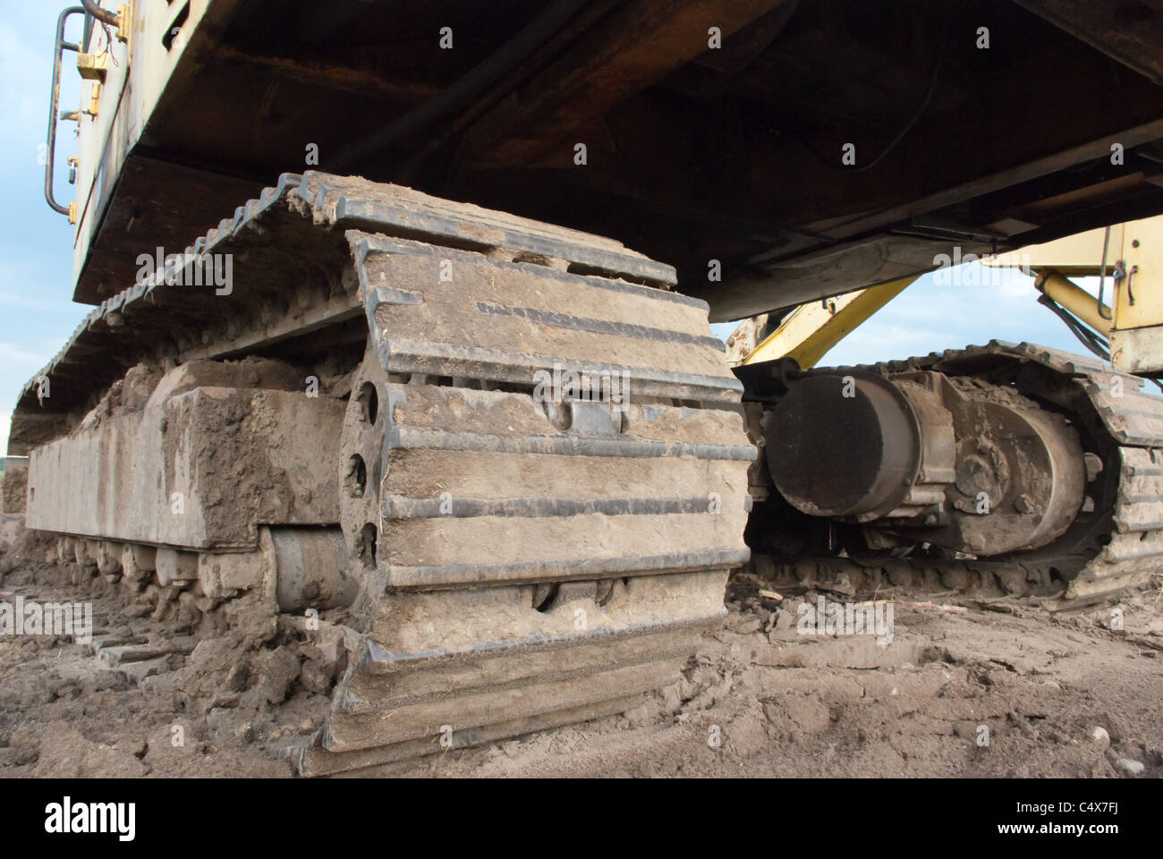 digger, Heavy Duty construction equipment parked at work site Stock ...