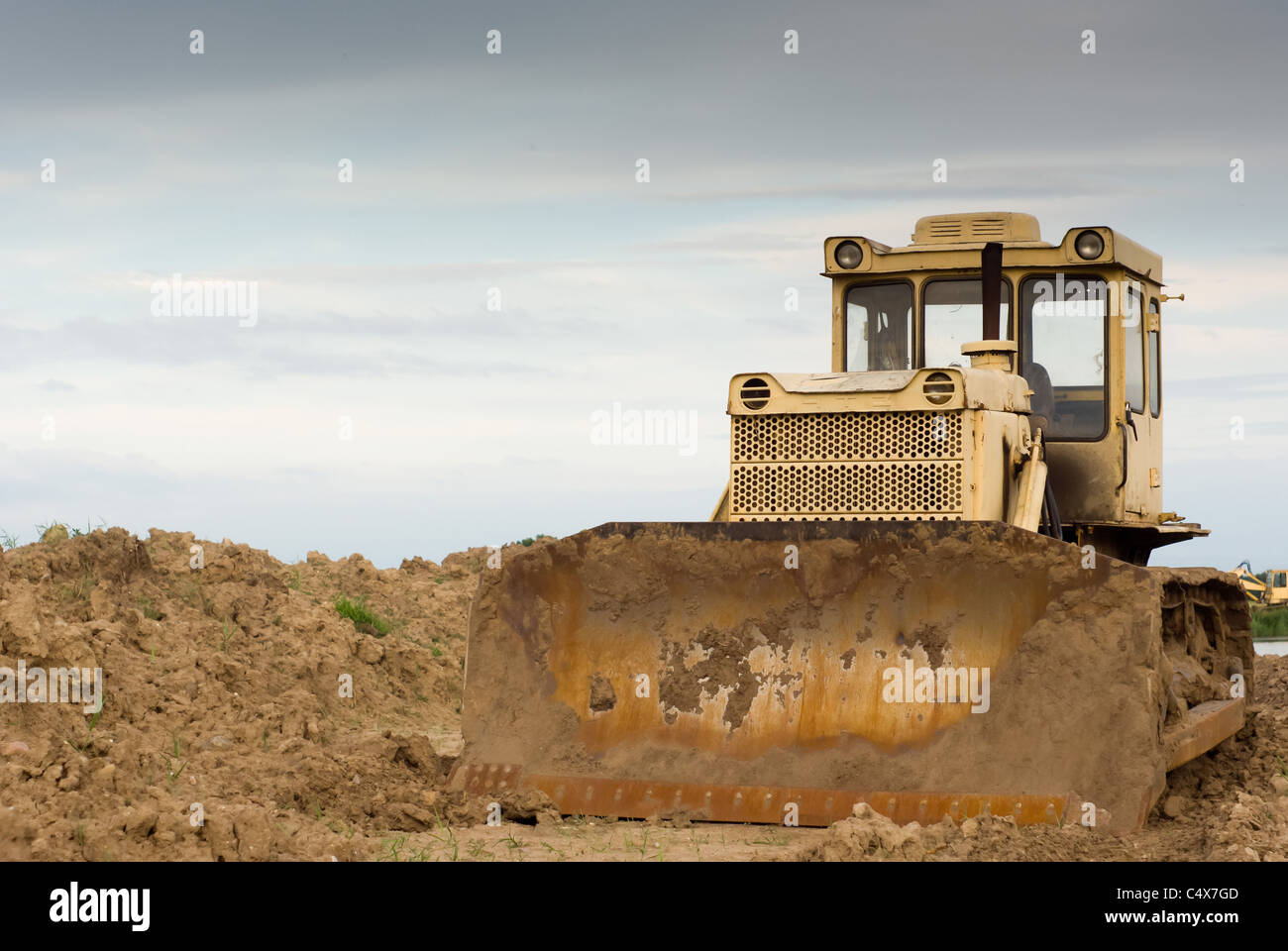 digger, Heavy Duty construction equipment parked at work site Stock ...