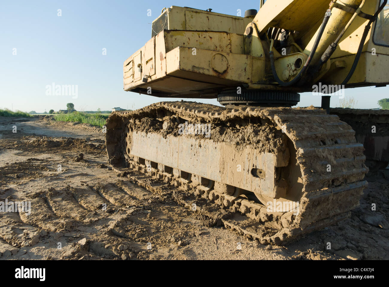 digger, Heavy Duty construction equipment parked at work site Stock ...