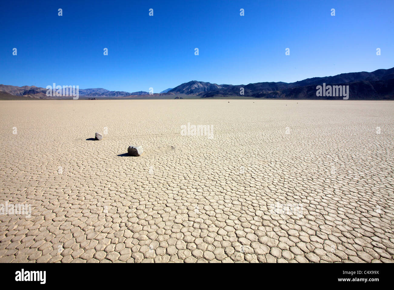 Sliding rocks on the Racetrack Playa Floor at Death Valley National ...