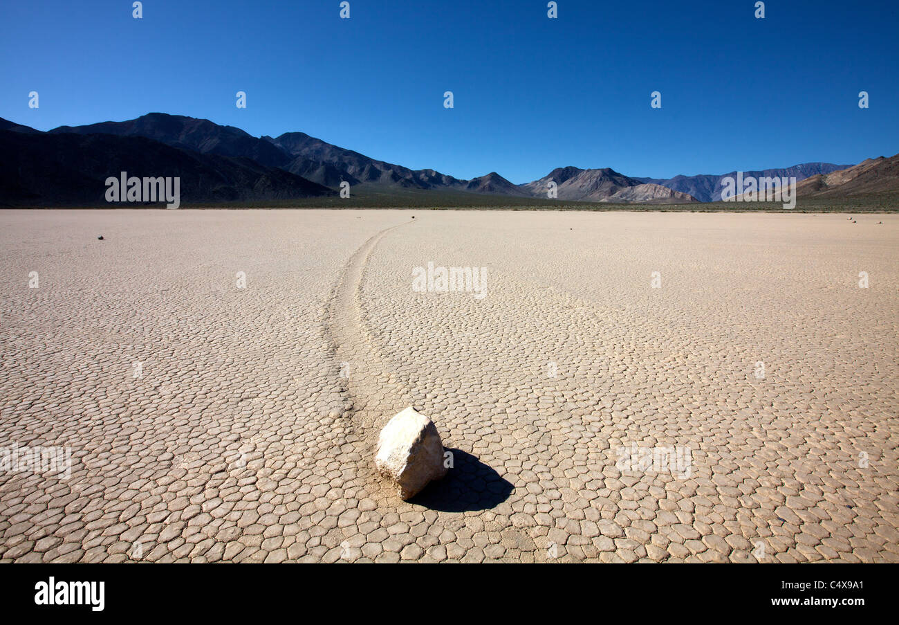 Sliding rocks on the Racetrack Playa Floor at Death Valley National ...
