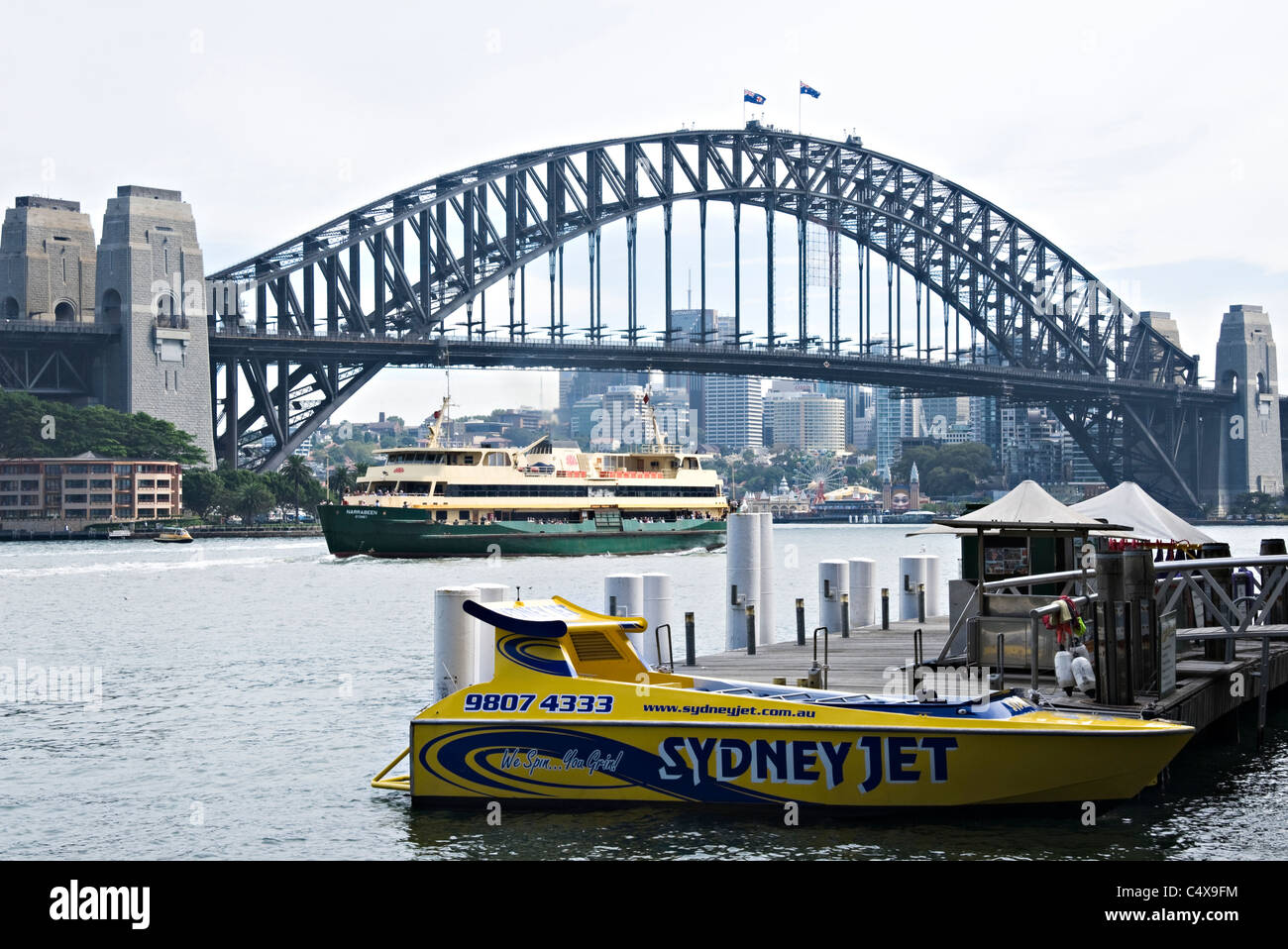 The Beautiful Sydney Harbour Bridge Spans Over Port Jackson in the City ...