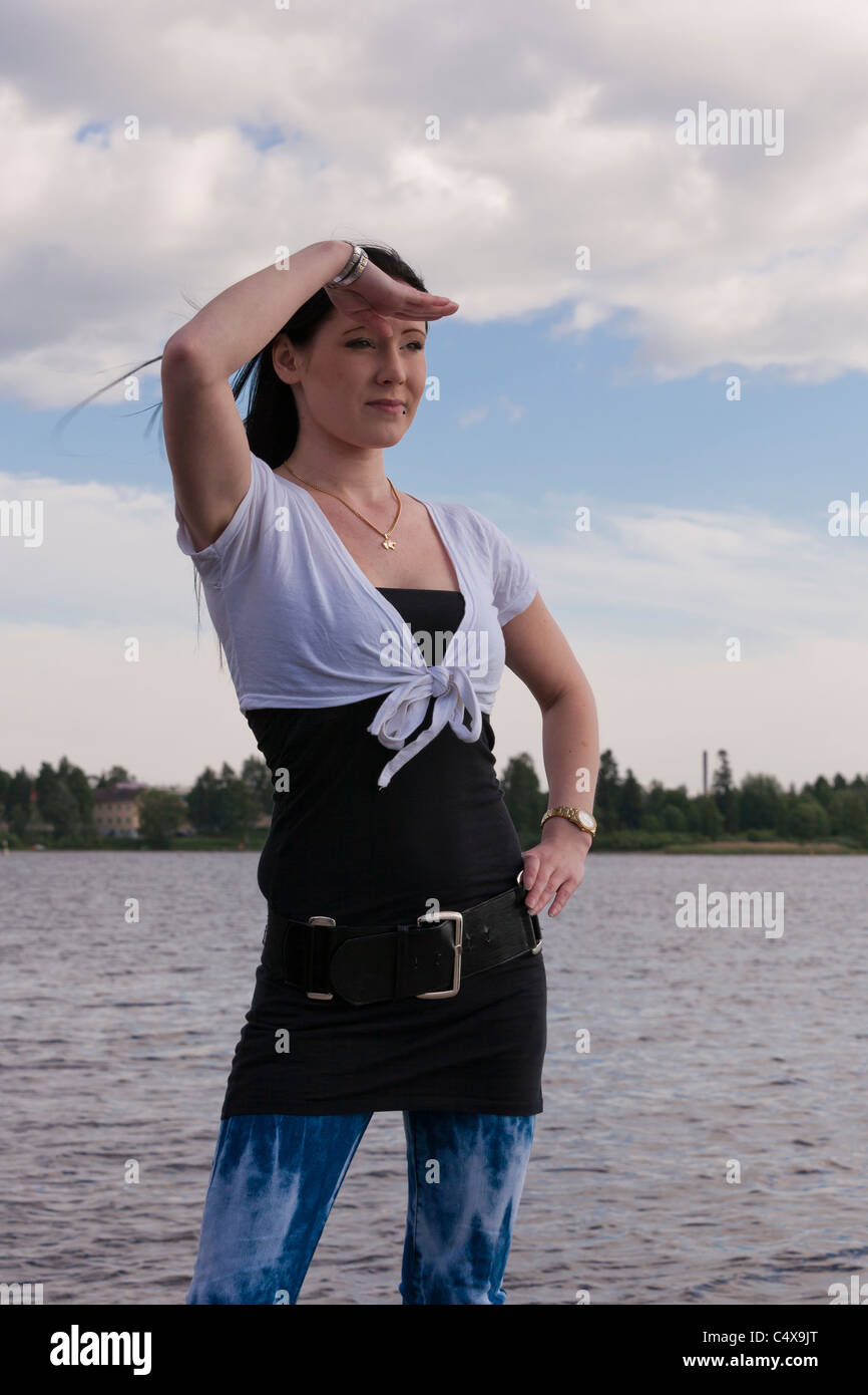 Woman at a dock hi-res stock photography and images - Alamy