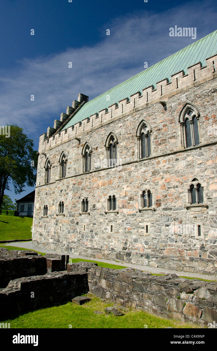 Norway, Bergen. Bergenhus Castle (aka Holmen) and fortress. UNESCO ...