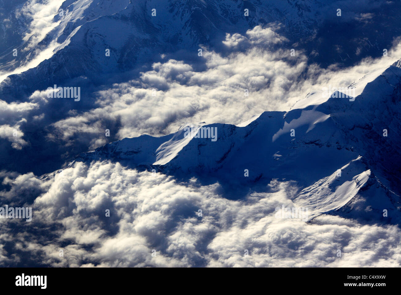 View of Alps mountains from air plane Stock Photo - Alamy