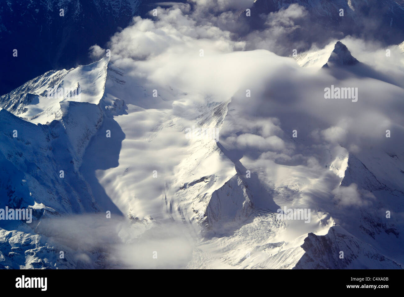 View of Alps mountains from air plane Stock Photo - Alamy