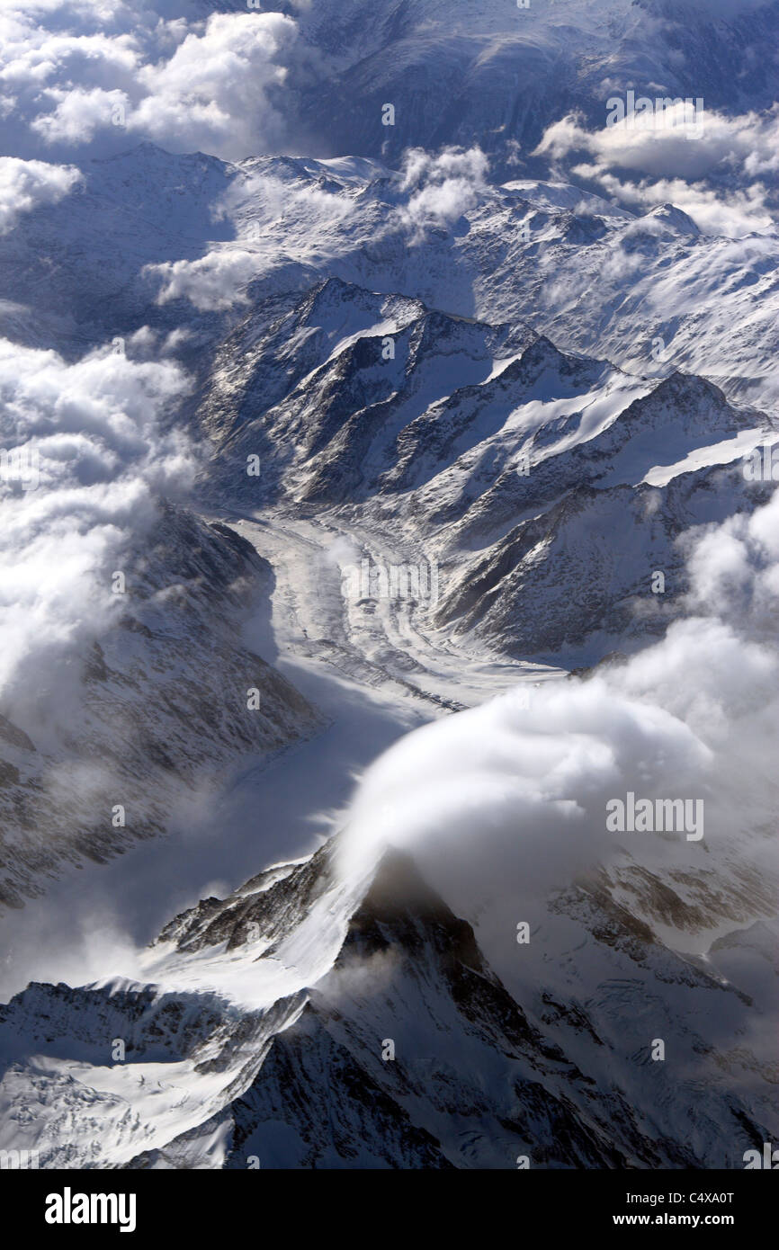 View of Alps mountains from air plane Stock Photo - Alamy