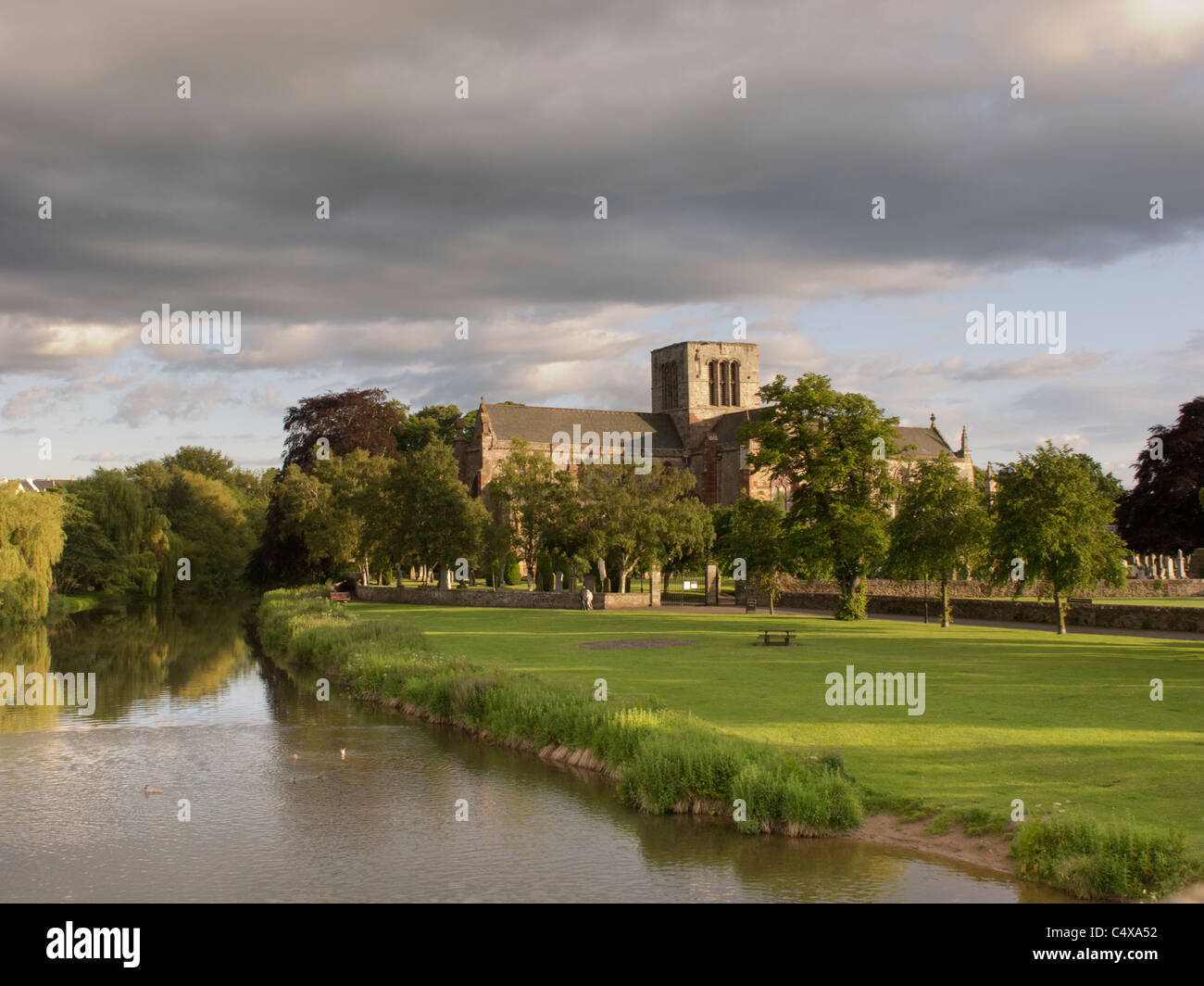 St Mary's Collegiate Church viewed across the River Tyne in the ...