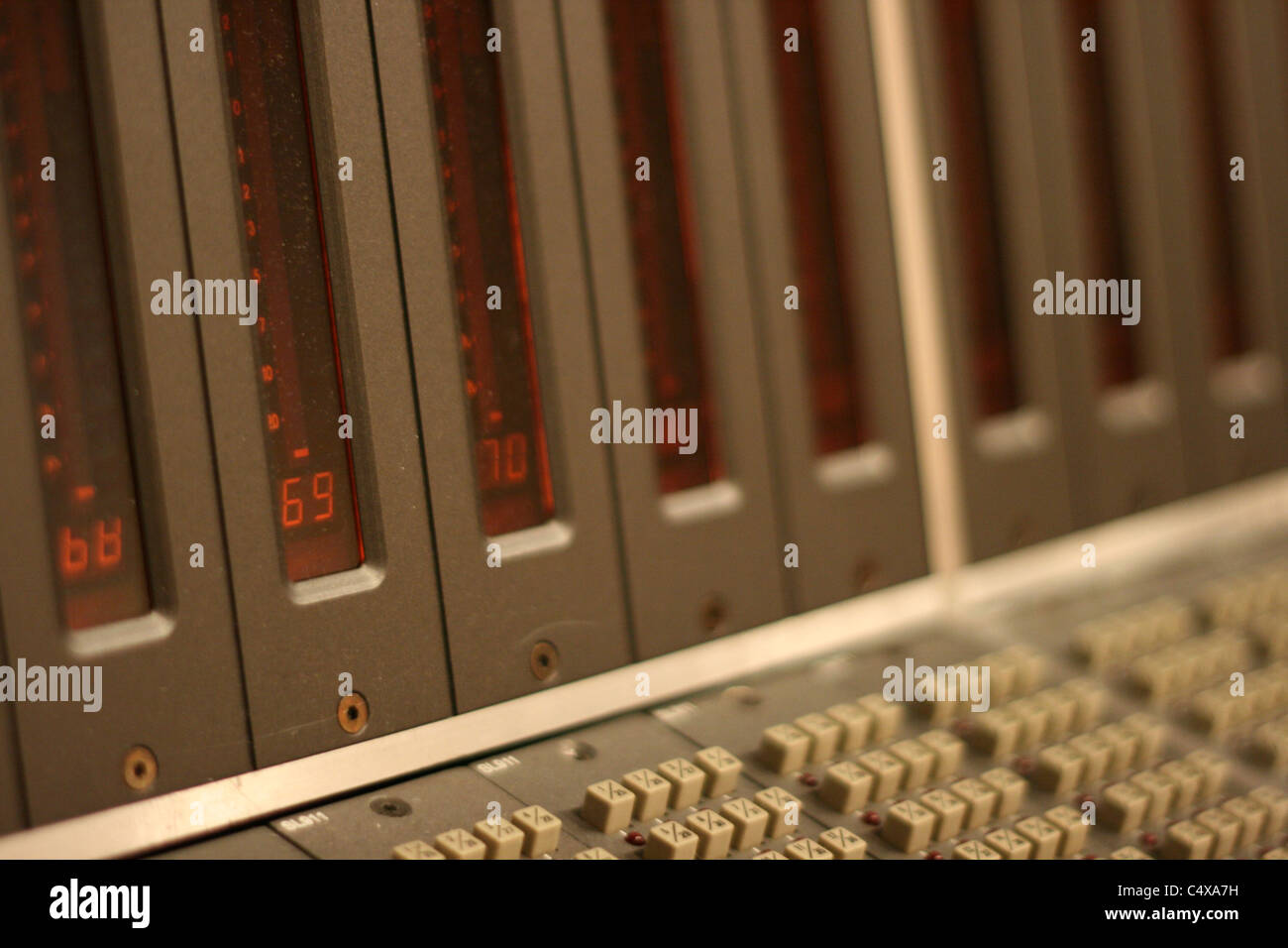 Music studio control panel of sound mixing board Stock Photo - Alamy