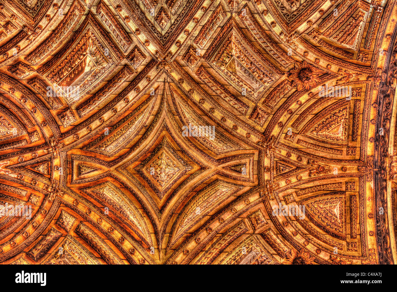 Ceiling of Sao Pedro de Miragaia church, Porto, Portugal Stock Photo ...