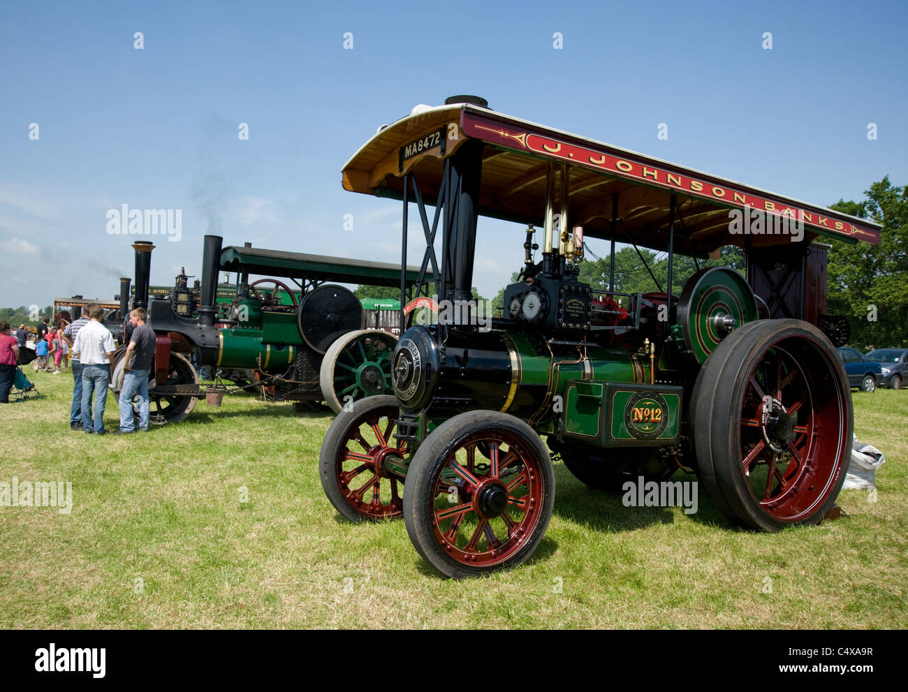 A line up of traction engines and steam rollers at Heskin Hall Traction ...