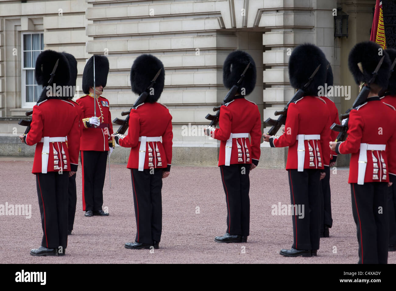 Royal Guard changing at Buckingham Palace in London England Stock Photo ...