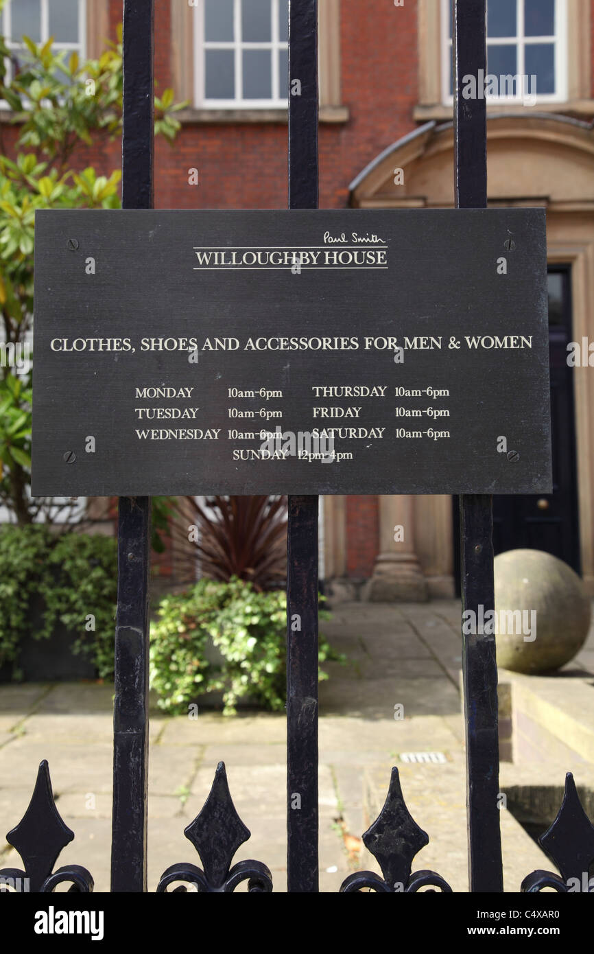 The Paul Smith designer clothing store, Willoughby House, Nottingham ...