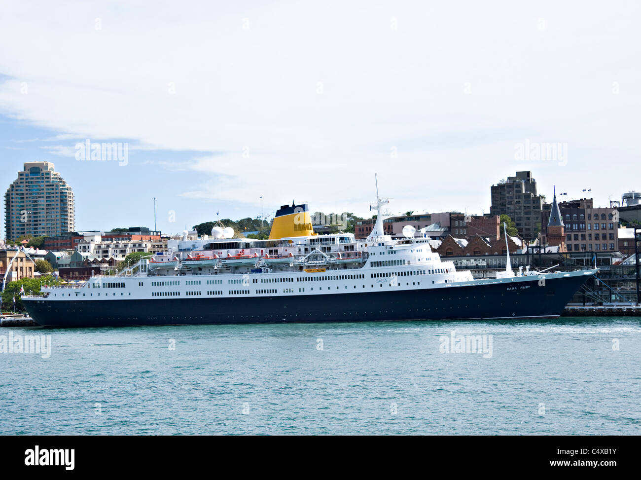 The Saga Ruby Cruise Ship berthed at the Ocean Passenger Terminal in ...