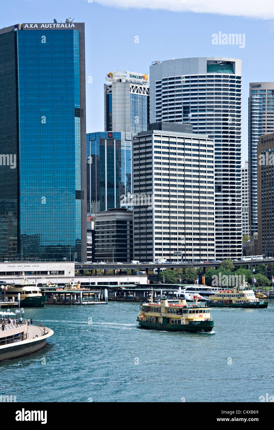 The Sydney Skyline and Financial Centre with Circular Quay Ferry ...