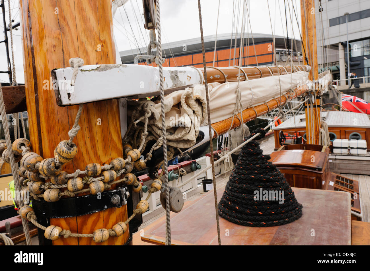 Mainsail of a tall ship Stock Photo - Alamy