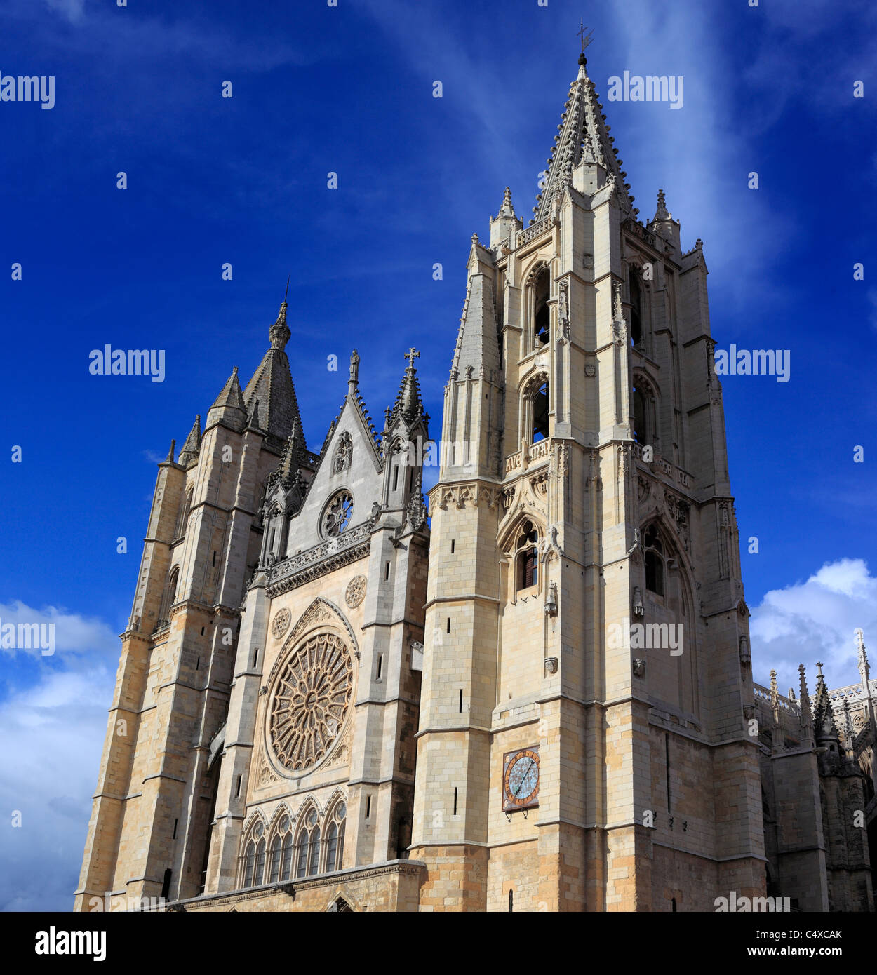 Santa Maria de Leon Cathedral, Leon, Castile and Leon, Spain Stock ...