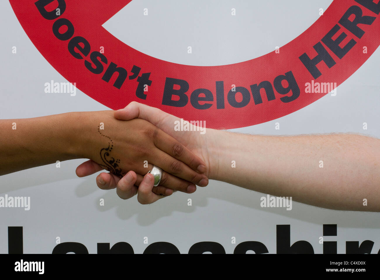 Mixed race Handshake Preston Mela in Avenham park Celebrating South ...