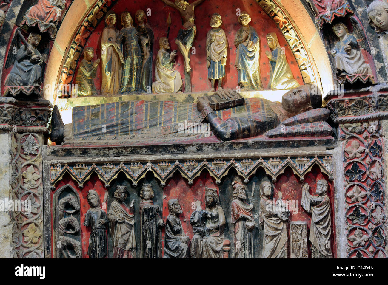 medieval tomb in the south transept of Old Cathedral (Catedral Vieja de ...