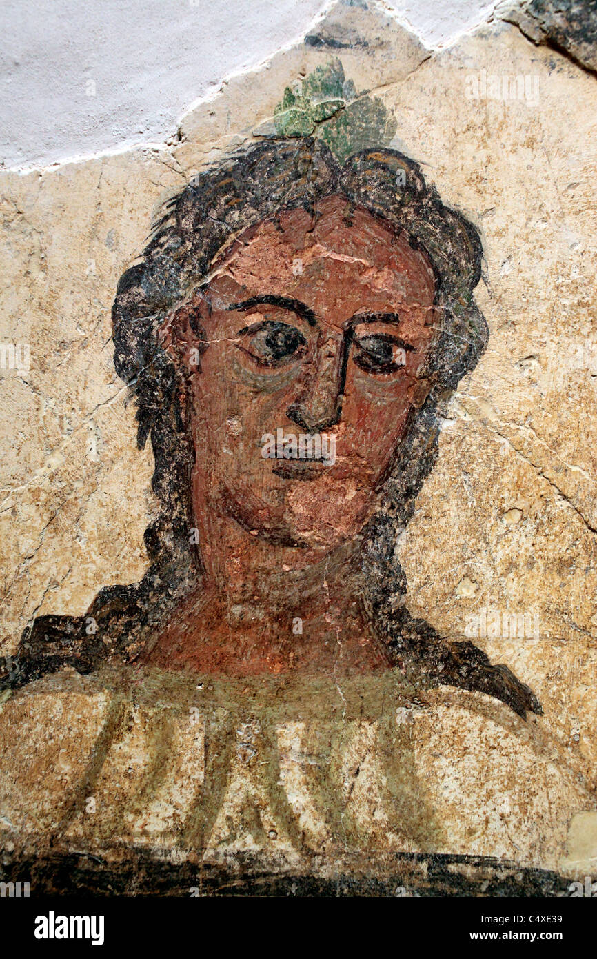 Roman fresco in museum, Zaragoza, Aragon, Spain Stock Photo - Alamy