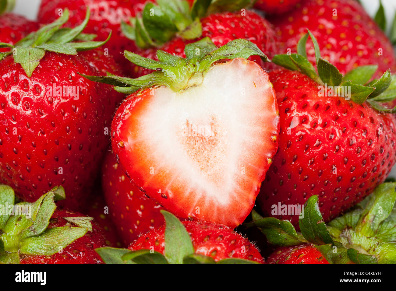A close up group of fresh red strawberries Stock Photo - Alamy
