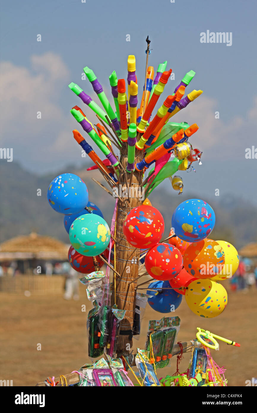 Flutes, Toys, Balloons for sell, India Stock Photo - Alamy