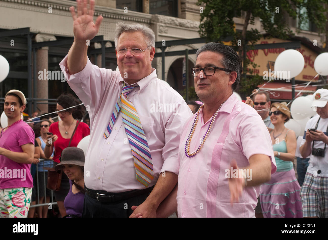 NYS Senator Tom Duane and his partner Louis Webre march in the Gay ...