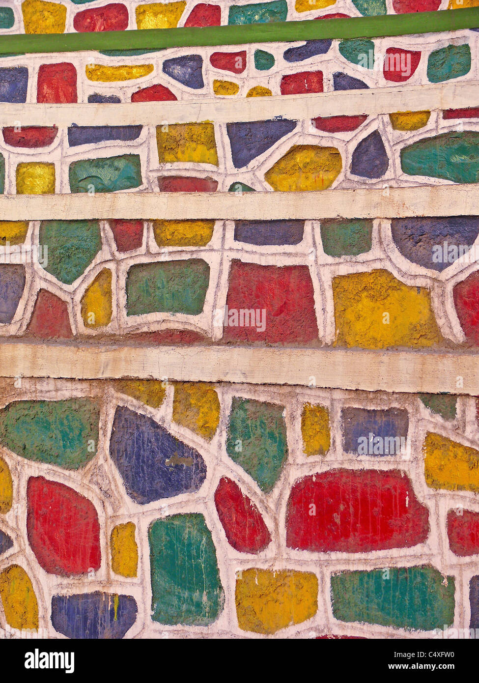 Colored Steps with Stone Cladding Stock Photo - Alamy