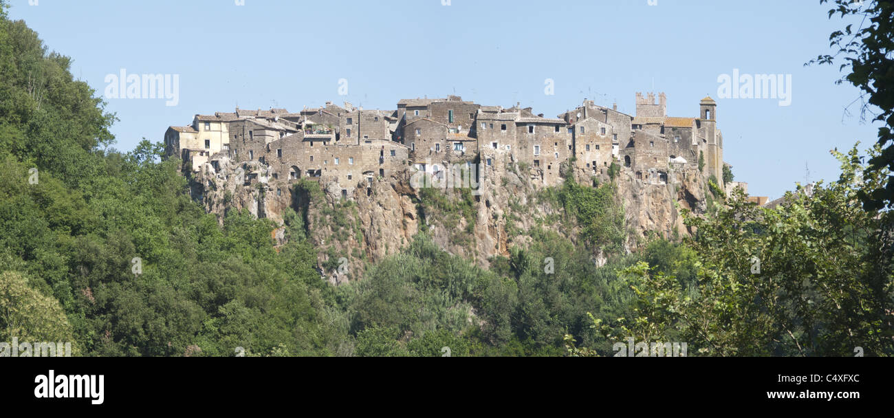 Panoramic view of Calcata, a village in central Italy Stock Photo - Alamy