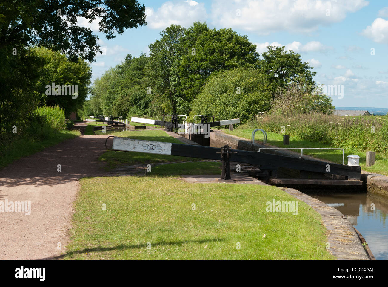 Tardebigge Locks on the Birmingham and Worcester Canal Stock Photo - Alamy