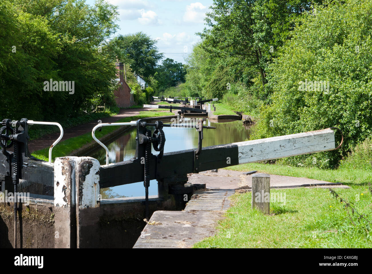 Tardebigge Locks on the Birmingham and Worcester Canal Stock Photo - Alamy