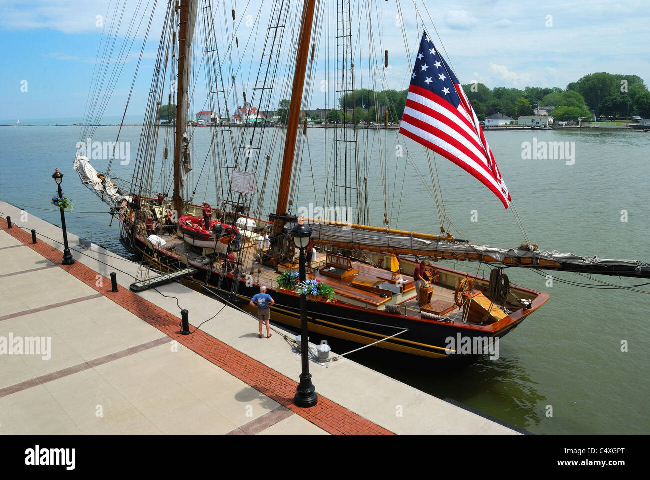 "Pride of Baltimore" tall ship at berth in the Port of Rochester, NY US ...