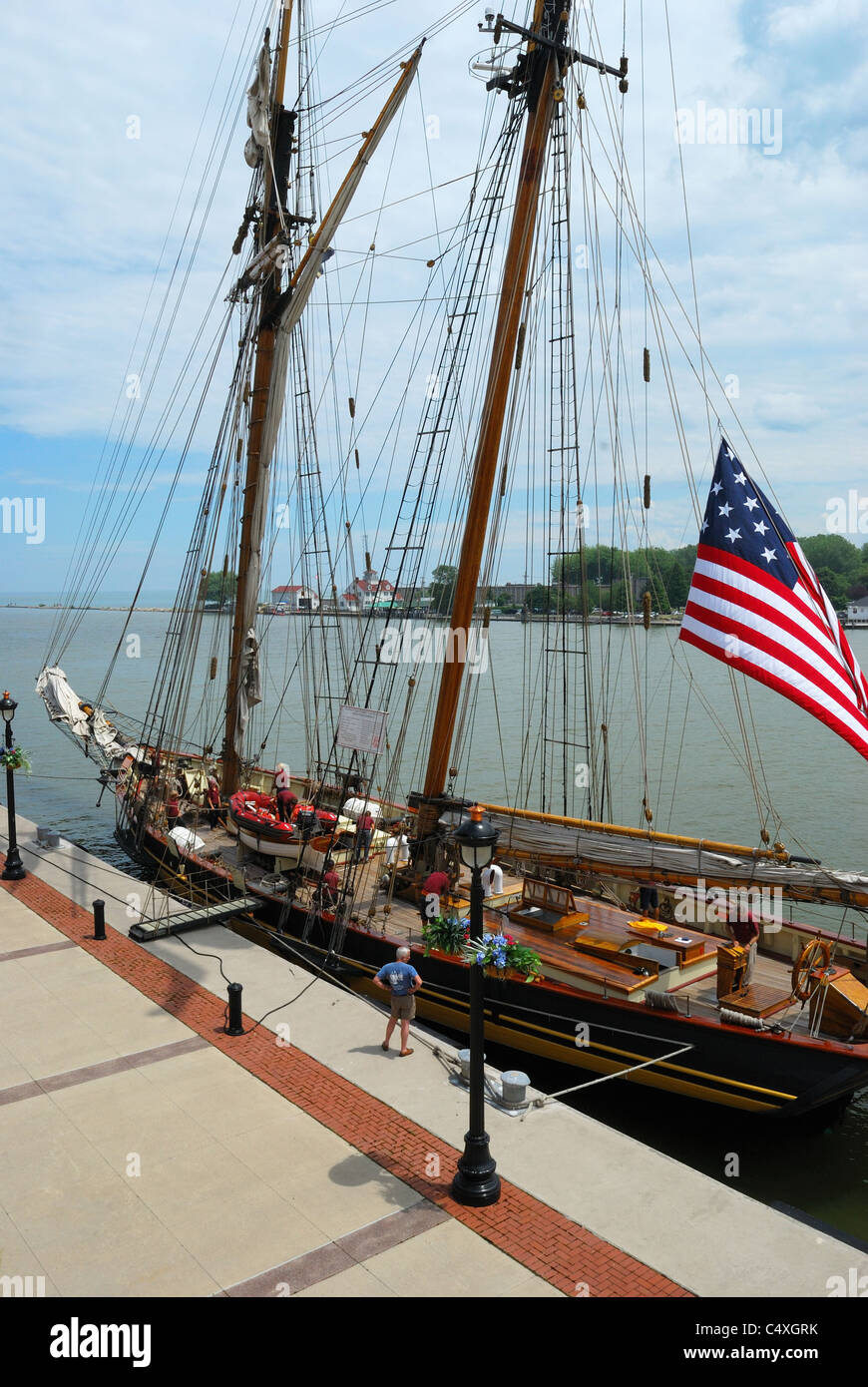 "Pride of Baltimore" tall ship at berth in the Port of Rochester, NY ...