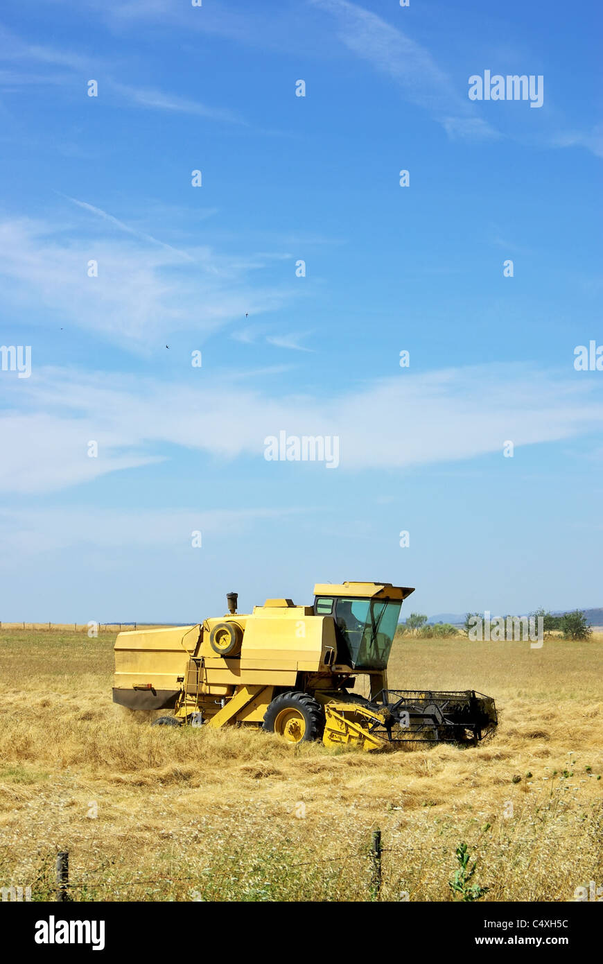 Combine harvester tractor reaper wheat hi-res stock photography and ...