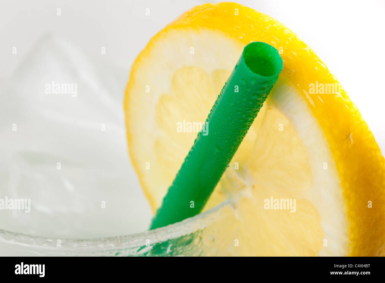 An ice cold lemonade against a white background Stock Photo - Alamy
