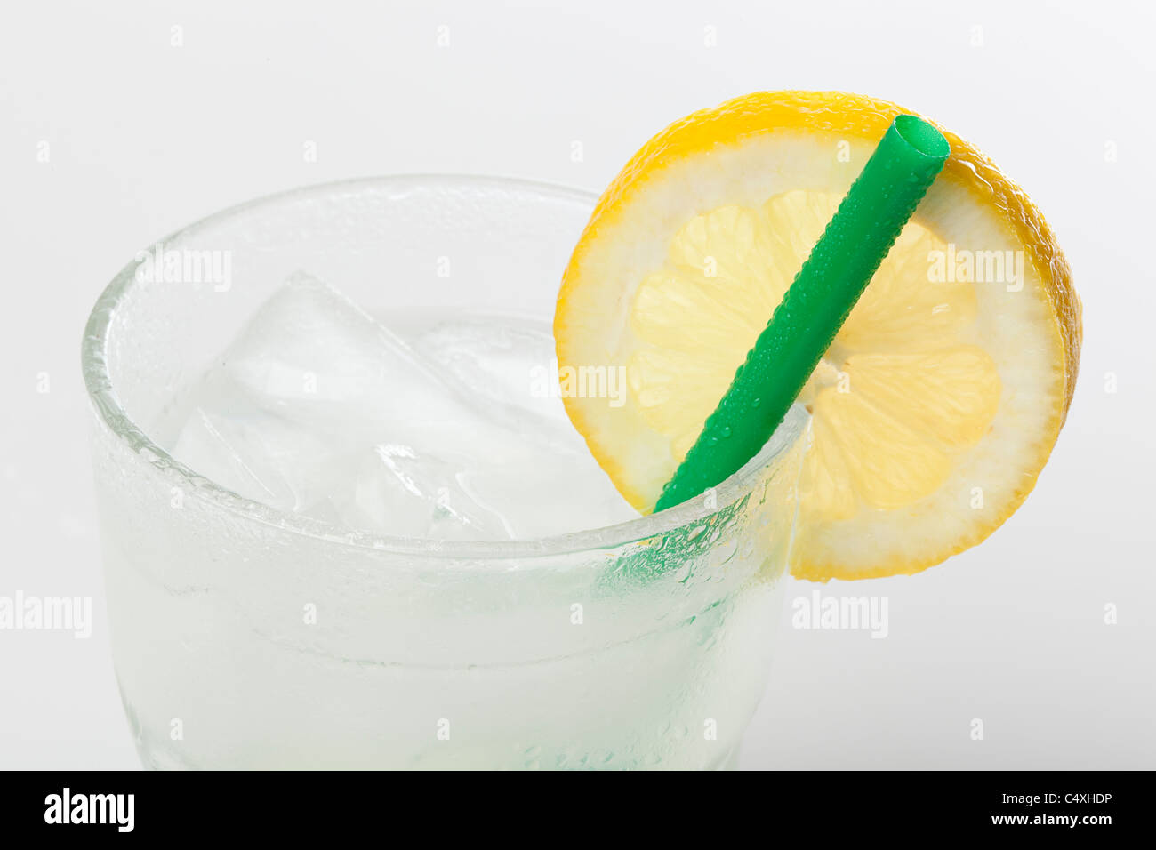 An ice cold lemonade against a white background Stock Photo - Alamy