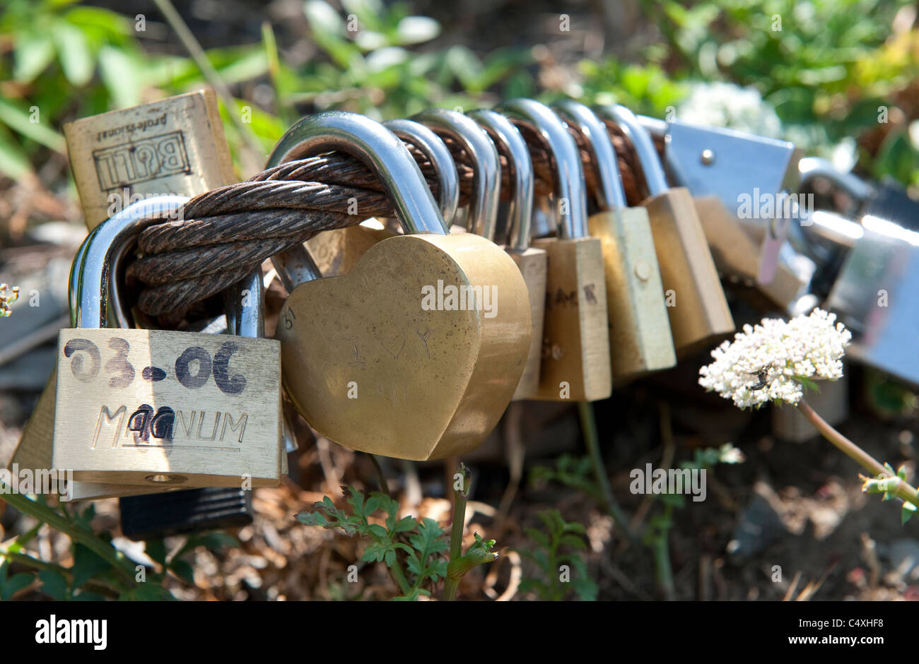 love locks, cinque terre, tuscany, italy Stock Photo - Alamy