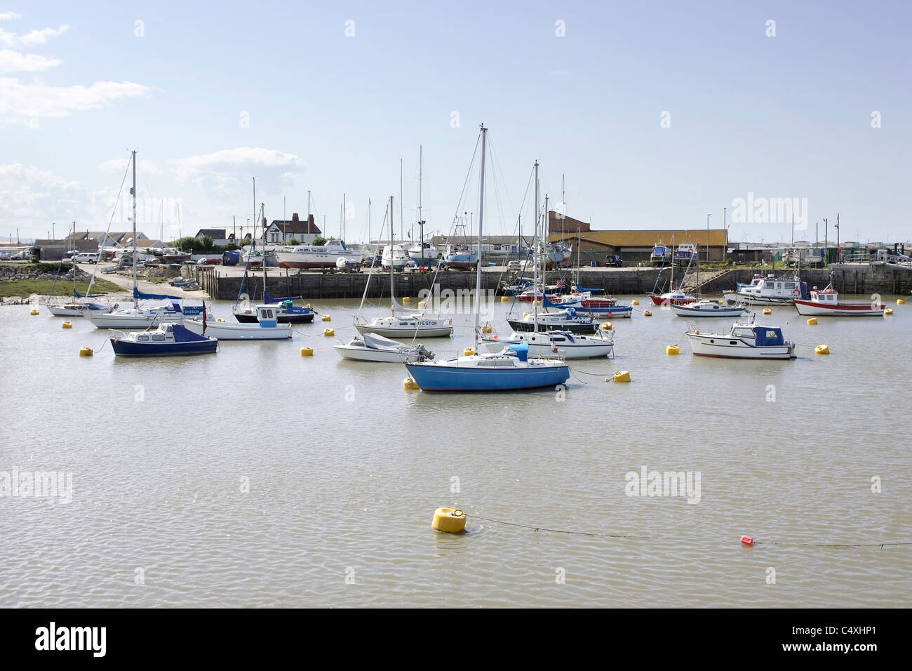 Rhyl Harbour, North Wales at high tide Stock Photo - Alamy