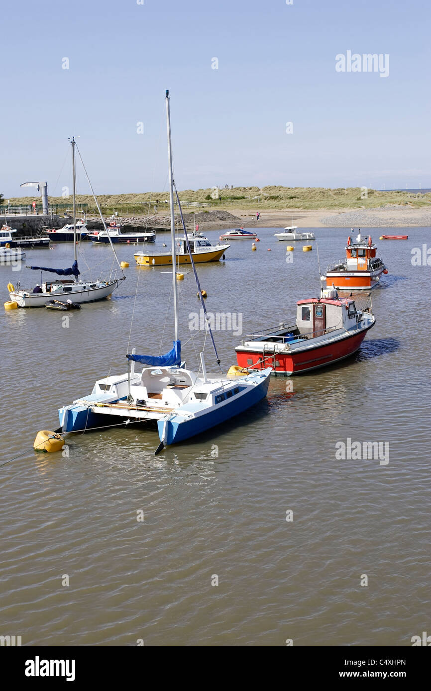 Rhyl Harbour, North Wales at high tide Stock Photo - Alamy