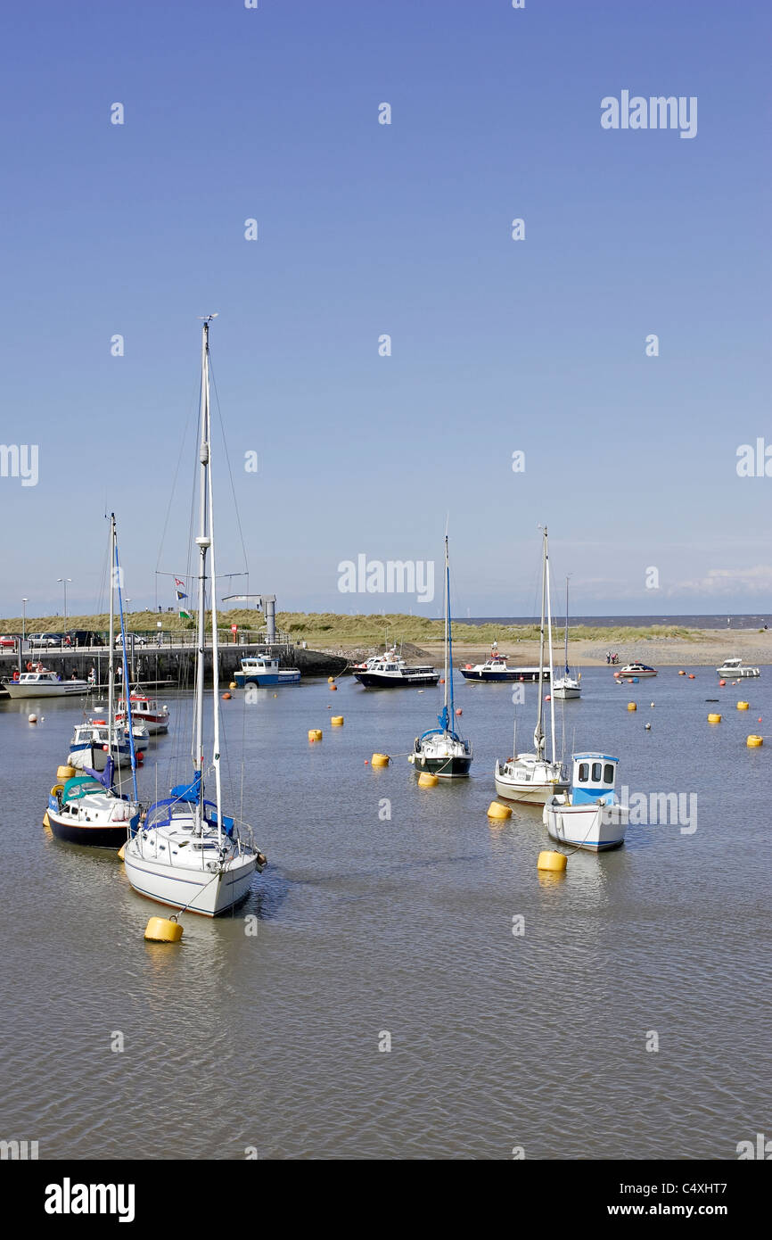 Rhyl Harbour, North Wales at high tide Stock Photo - Alamy