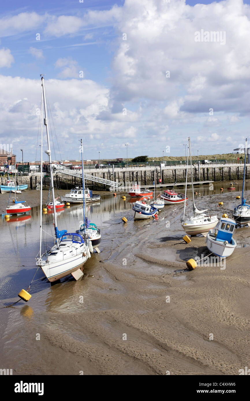 Rhyl harbour, North Wales at low tide Stock Photo - Alamy