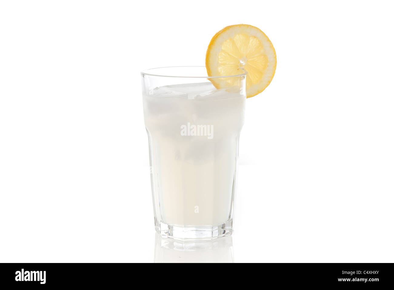 An ice cold lemonade against a white background Stock Photo - Alamy