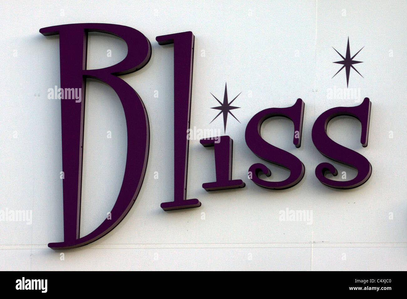 A Sign on a Wall Bliss Stock Photo - Alamy