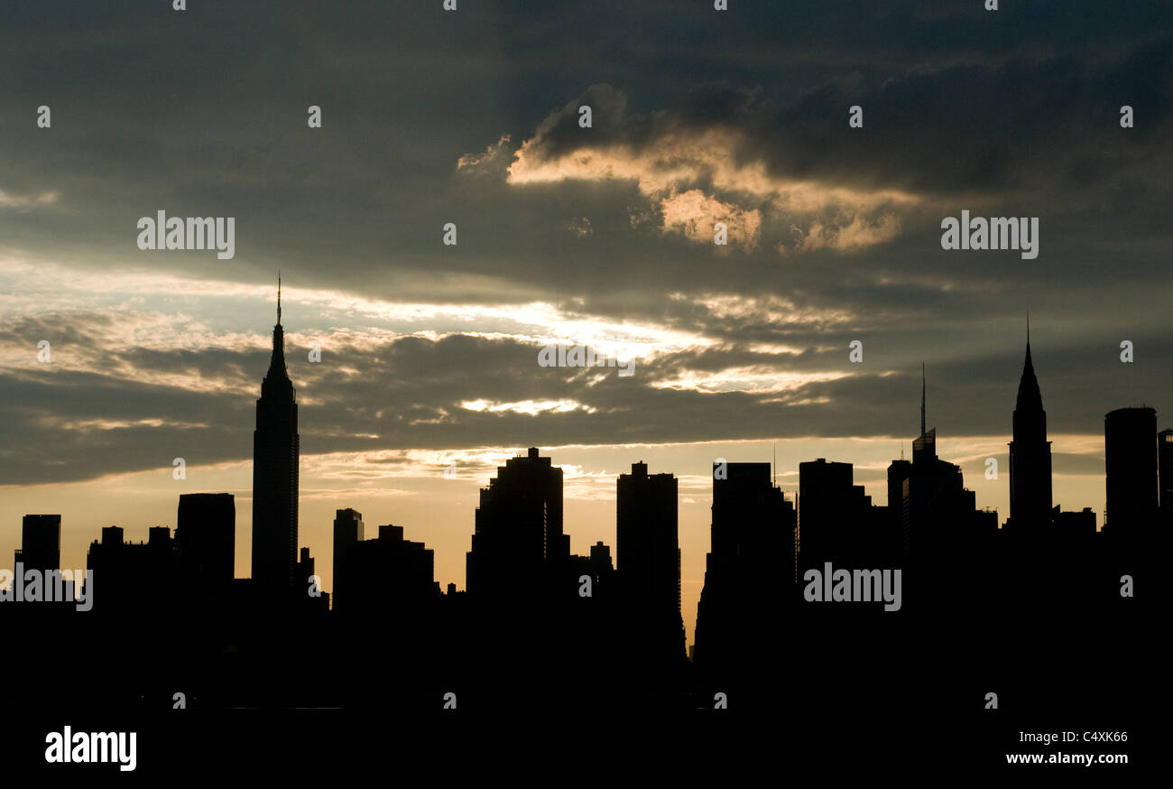 Sunset over Manhattan Stock Photo - Alamy